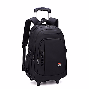 Elementary Trolley Backpack Senior High School Rolling Carry-on Luggage BookBag with Wheels for Teens