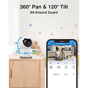 ANNKE Crater 2-2K WiFi Pan Tilt Smart Security Camera, Upgraded 3MP Baby/Pet Monitor, Indoor Camera 360-degree with Two-Way Audio, Human Motion Detection, Cloud & SD Card Storage, Works with Alexa