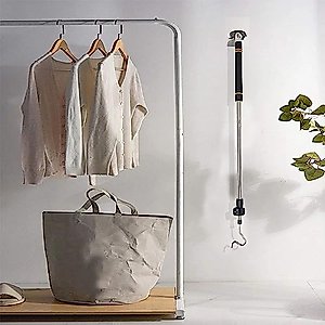 Clothes Hanger Reaching Hook Telescopic Adjustment it is Light and can Extend from 37" to 65" with 4.7 "Hook and Sponge Handle. (37-62)