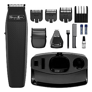 WAHL GroomEase Battery Operated Men Multigroomer, Three Interchangeable Heads, Four Attachment Combs, 90 Minutes of Continuous Use, Ideal for Gym and Travel