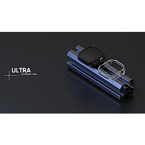 2+2 Pack Suitisbest Case and Screen Protector Compatible with Apple Watch Ultra 2/Ultra 49mm, Clear Waterproof Ultra-Thin Hard PC Bumper Tempered Glass Protective Film for iWatch Ultra 49mm