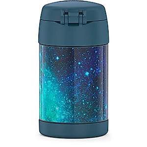 THERMOS FUNTAINER 16 Ounce Stainless Steel Vacuum Insulated Food Jar with Spoon, Galaxy Teal