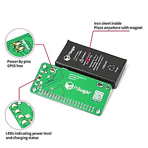 Pisugar 1200 mAh Lithium Battery Power Module for Raspberry Pi-Zero, Pi-Zero W/WH Model Accessories