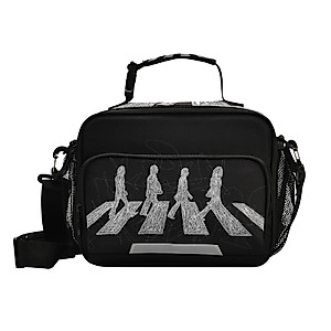 KLL Insulated Lunch Box The People in Scribble Art Leakproof Lunch Bag Reusable for Men Women with Adjustable Shoulder Strap,Lunch Bag for Work, Picnic, Beach¡­