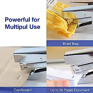 Stapler Heavy Duty with 1000 Staples and Staples Remover Set 20 Sheets Desktop Office Work Student Teacher Large Capacity No Jam Professional Standard 24/6 Metal