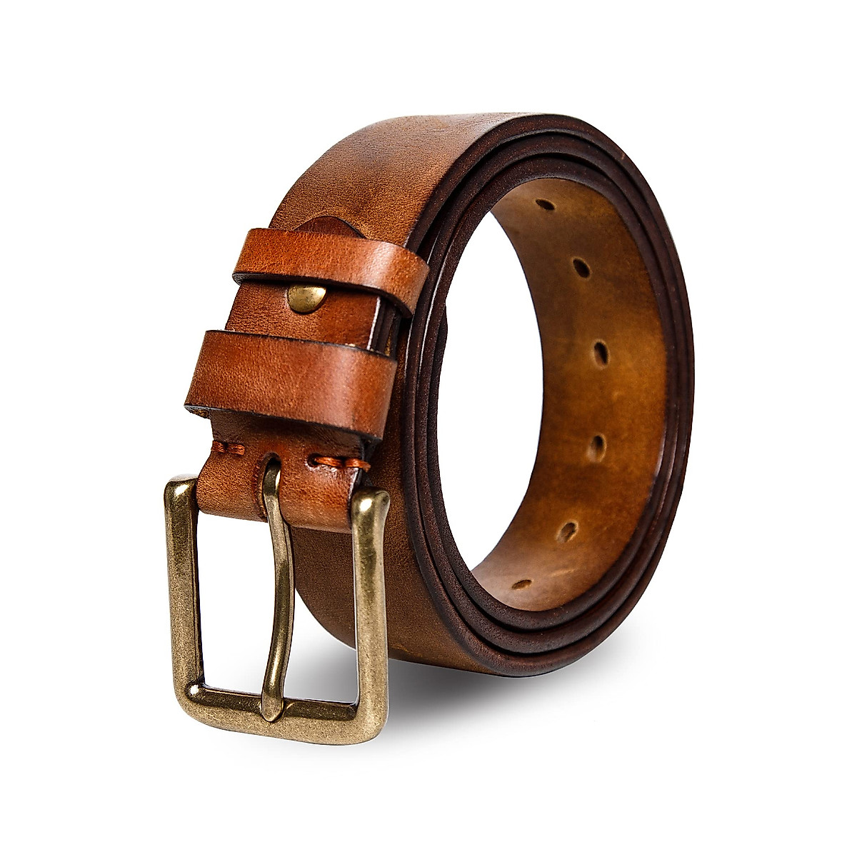 wolksprong Mens Belts Heavy Duty Mens Belts for Jeans - Full Grain Leather, High Hardness Buckle, Packed In Gift Box