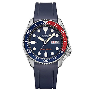 Crafter Blue CB05 Curved End Watch Band Quick Release Soft Rubber Strap Replacement for Seiko Skx Series SKX007, SKX009 and SKX011 and Sports 5 Series: SRPD51K1, SRPD53k1, SRPD55K1 etc - Orange