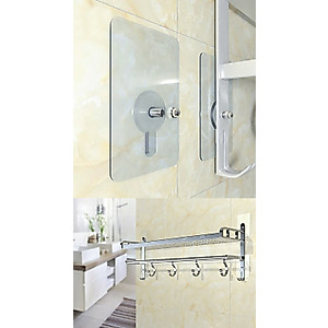 Linwnil [8Pcs/Set] Nail Free Wall Hook Screw Adhesive Non-Trace No Drilling for Bathroom Shower Kitchen Installation Hanging, Waterproof Transparent Screws Hook (Nail Size 6mm)