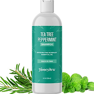Invigorating Tea Tree Mint Shampoo - Rosemary Mint Shampoo for Oily Hair with Tea Tree Oil for Hair - Aromatherapy Clarifying Shampoo for Build Up Dry Scalp and Flakes with Essential Oils for Hair