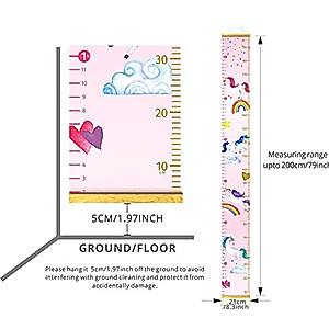 HomeEvolution Kids Growth Chart Height Measuring Chart, Unicorn Canvas Wall Hanging Rulers for Baby Children Girls Bedroom Decor…