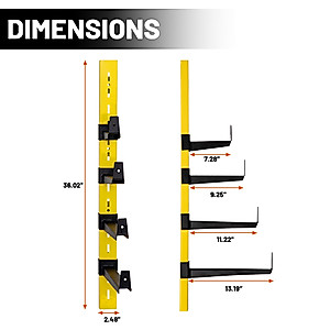 biosp 4-Tier Wall Mount Lumber Storage Rack, Heavy Duty Wood Organizer Support Rack, Metal Cantilever Lumber Storage Shelf For Garage, Basement, Pantry, Workshop, 36.02''L x 13.19''D x 2.48''W, 4 Pack