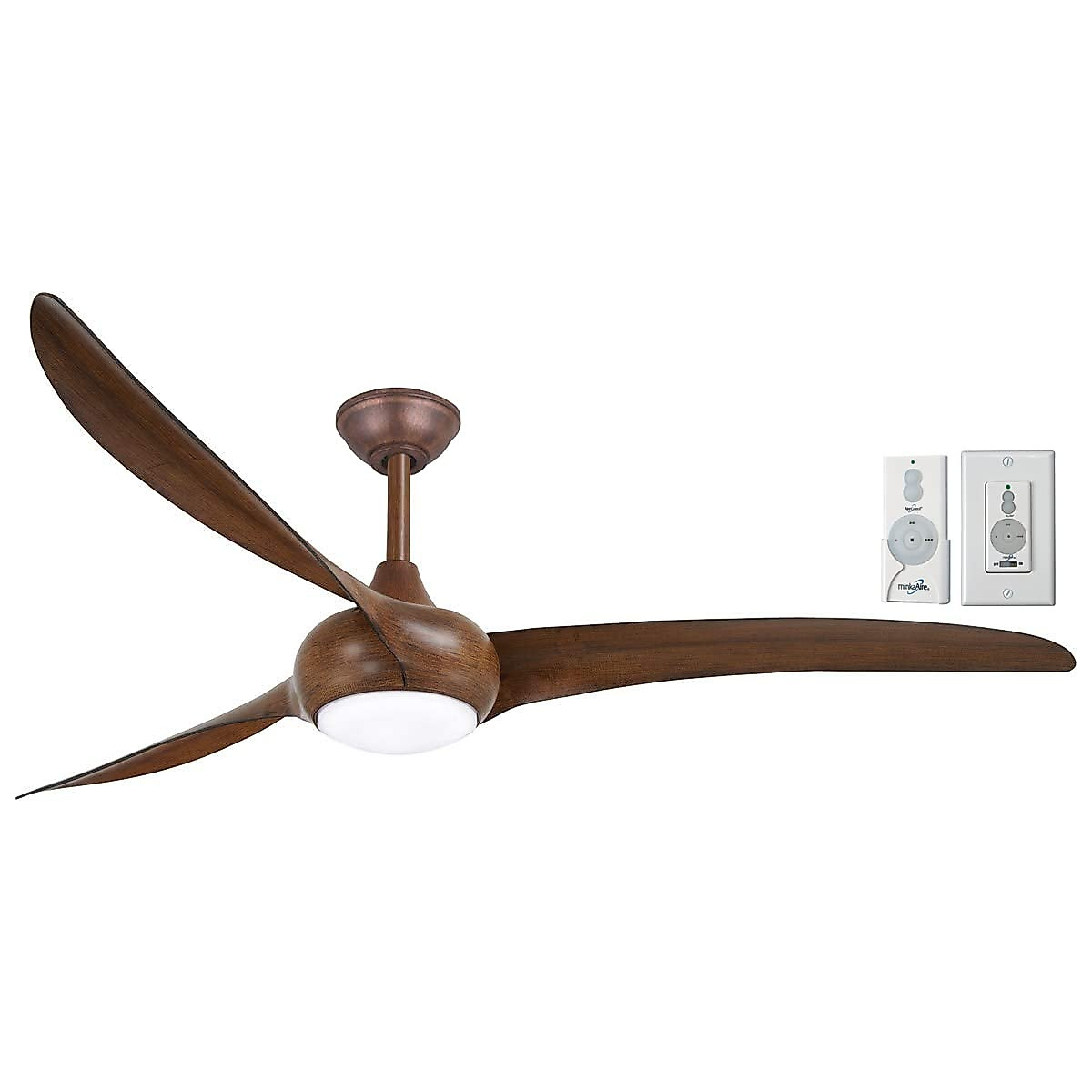 MINKA-AIRE F848-DK Light Wave 65" Ceiling Fan, Distressed Koa Finish with Remote and Additional Wall Control