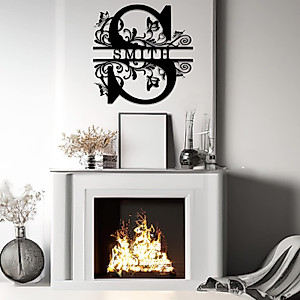 Custom Metal Name Sign - Personalized Name Signs - Split Letter Monogram - Family Last Name Signs for Home - Personalized Wedding Gift - Outdoor Wall Decor