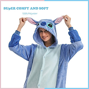 Griong Fit Snug Adult Onesie Costume Pajamas, Unisex Flannel Cosplay Animal One Piece Halloween Sleepwear Homewear