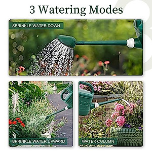 Qilebi 2 Gallon Watering Can for Outdoor Plants, Modern Watering Cans for House Plant Garden Flower, Plastic Watering Cans with Removable Nozzle and Long Spout