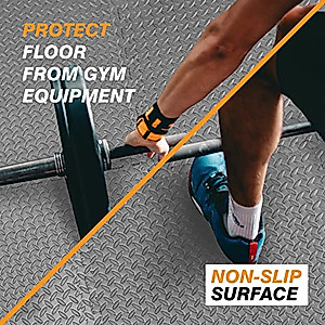 TCE AUPM002GY Interlocking Foam Mat Protective Exercise Workout Puzzle Floor Mat Tiles for Home Gym Equipment - 6 Pieces, 24 Square feet, Gray