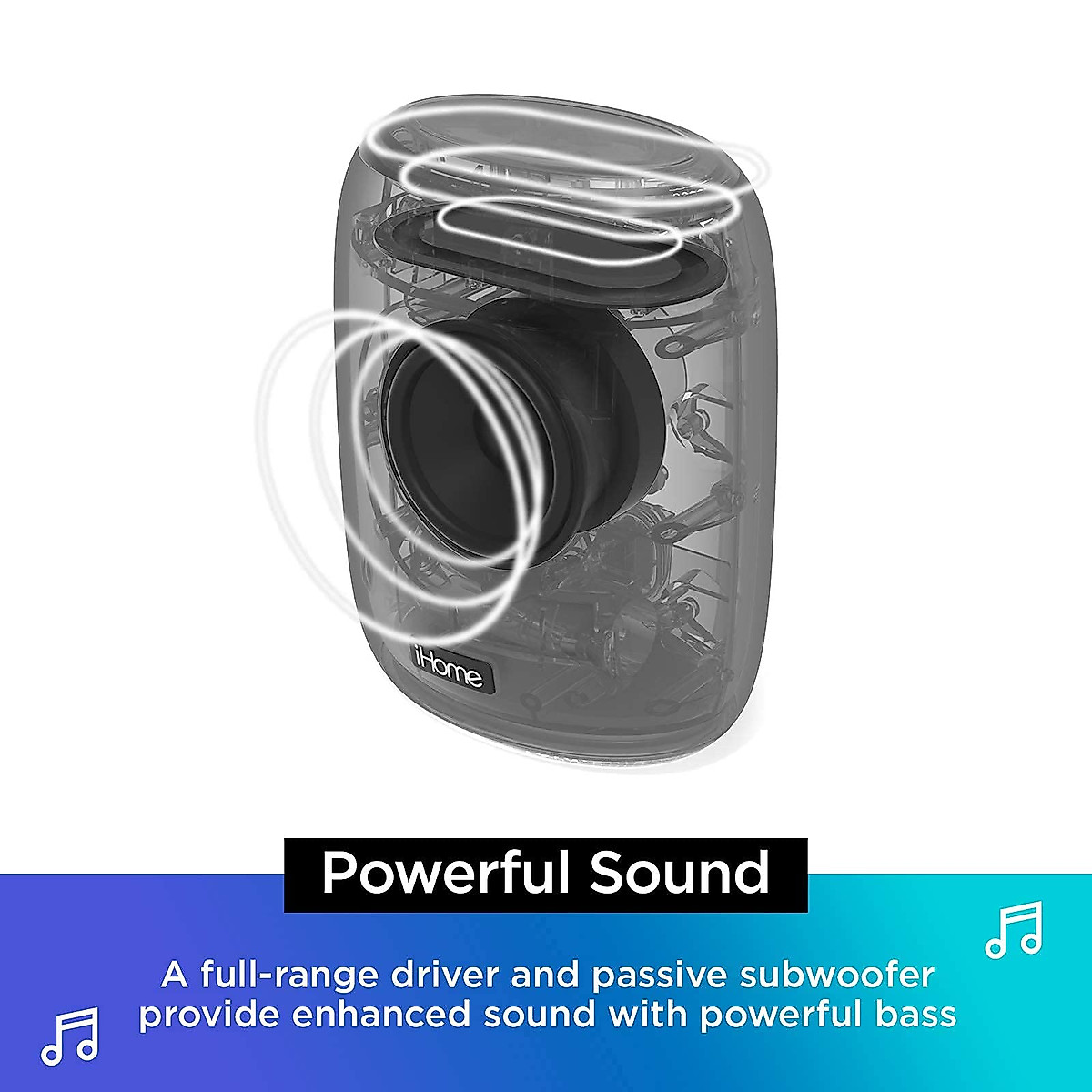 iHome Waterproof Bluetooth Speaker with Long Lasting Rechargeable Battery, Portable Speaker for Indoor and Outdoor Use