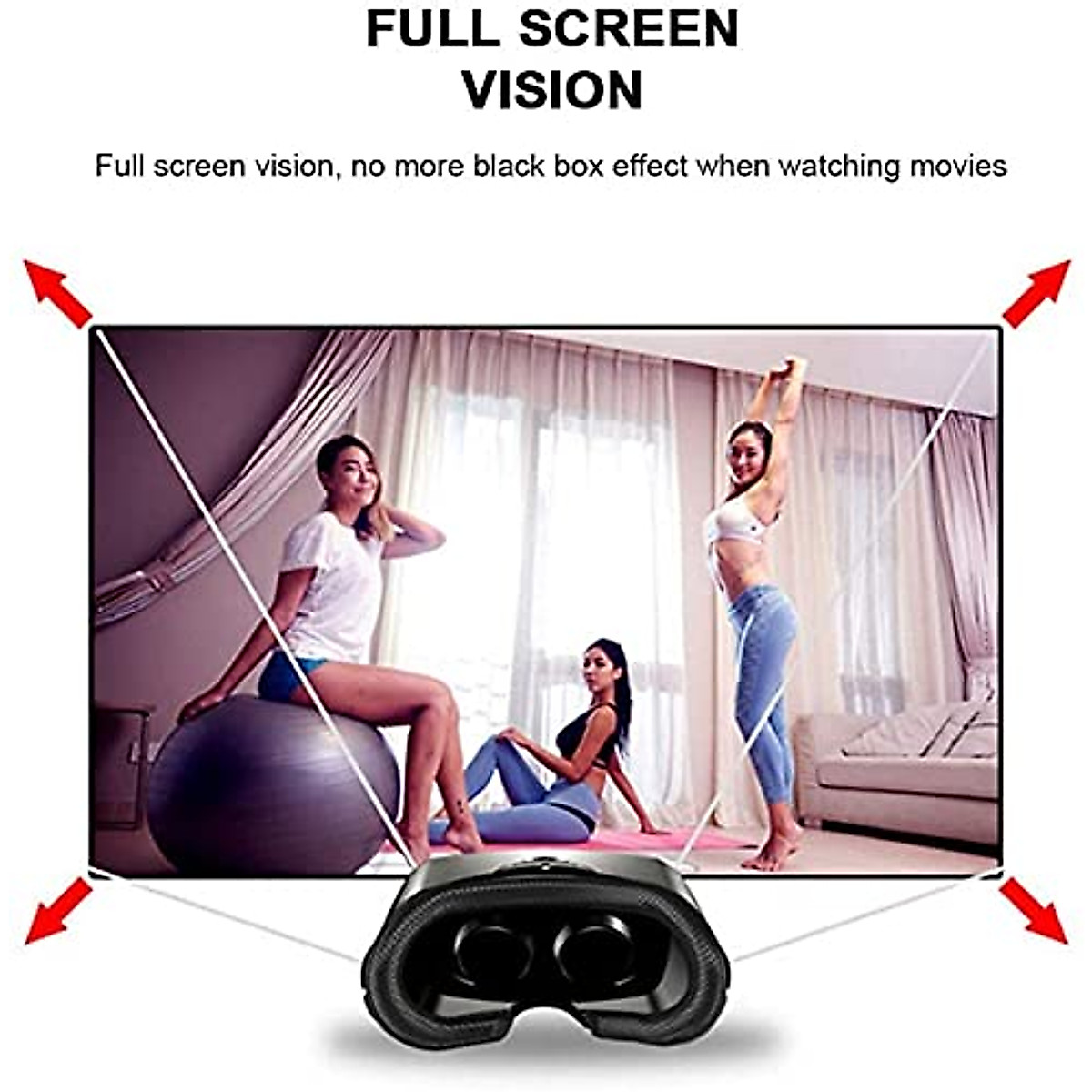VR Headset, VR Glasses, VR Goggles-for 3D VR Movies Video Games, Play Mobile Games & 360 Movies, VR Headset with Remote Controller Virtual Reality Headset for 5.0-7.0inches iPhone & Android
