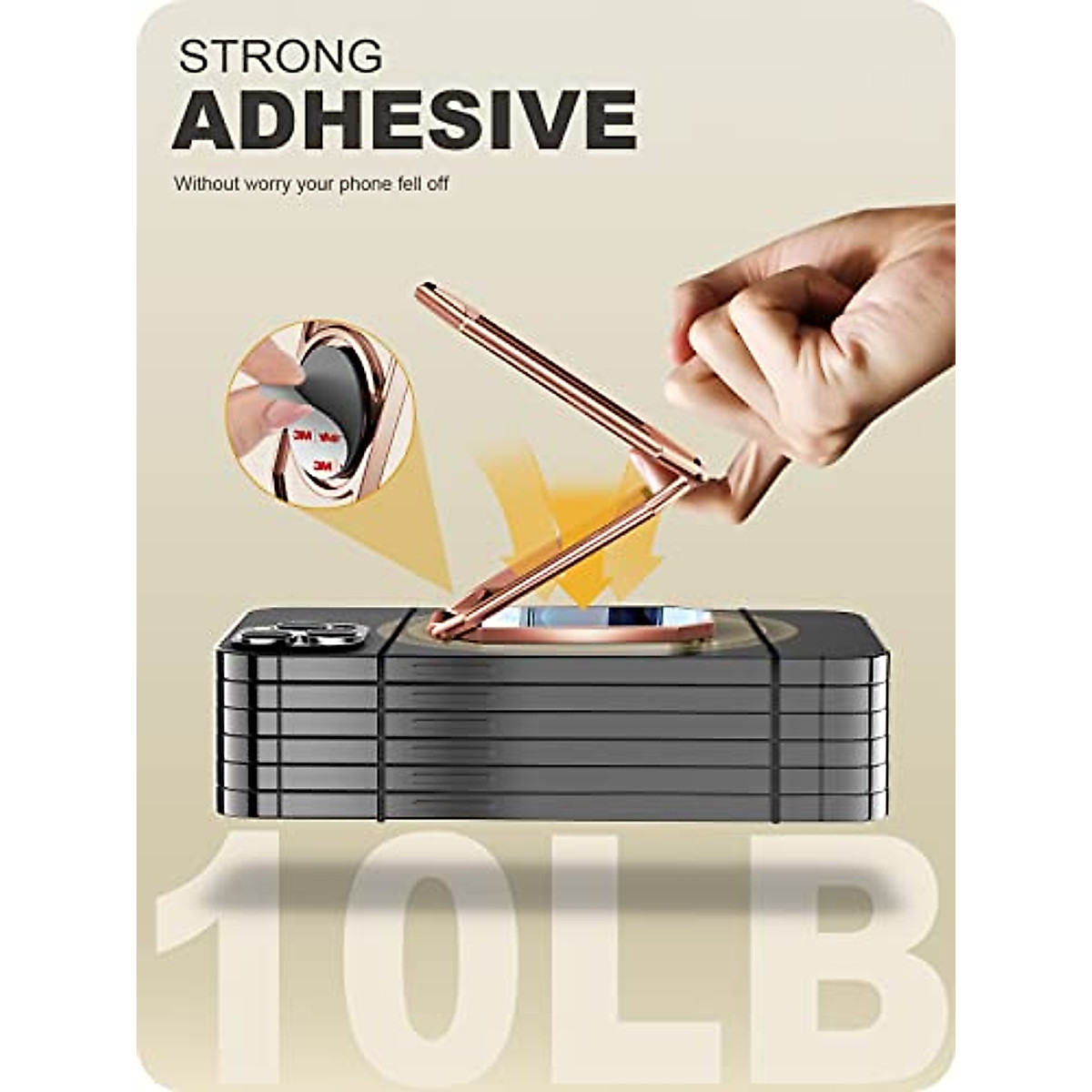 A-LuGei【Foldable & Adjustable】 Cell Phone Ring Holder Finger Kickstand, Magnetic Phone Grip, Phone Stand for Back of Phone Case, Cell Phone Holder for Hand, iPhone Ring Holder Grip Phone Kickstand