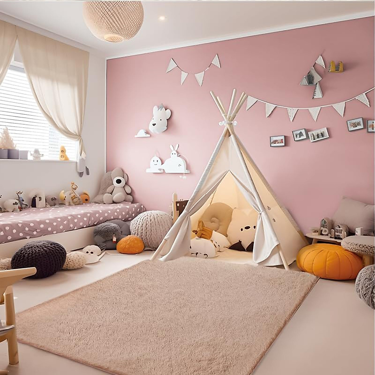 XYORAINN Ultra Soft Area Rugs for Living Room, 6x9 Beige Fluffy Plush Rugs for Bedroom, Non-Slip Large Shag Fuzzy Rug for Nursery, Large Rug for Kids Home Decor Aesthetic