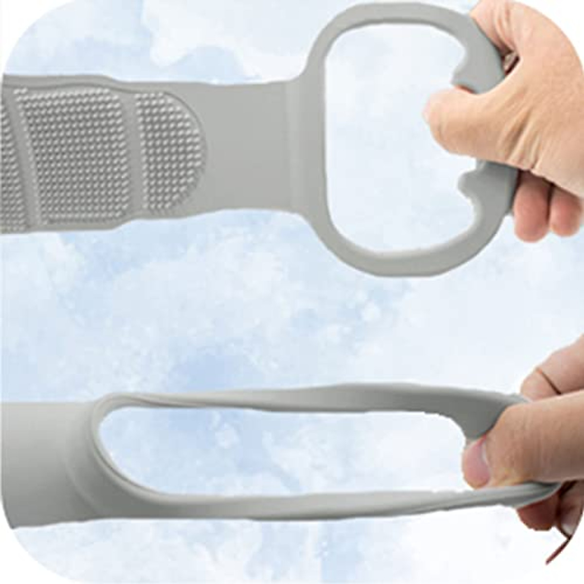 VULORA 2 PCS Silicone Body Back Exfoliating Scrubber for Shower Men Women Silicone Bath Body Brush Deep Clean & Invigorate Your Skin(Grey Pink) (Grey)