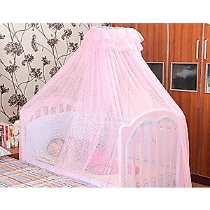 RuiHome Princess Dome Baby Mosquito Net Nursery Crib Bed Pink Canopy Mesh Insect Netting Without Stand