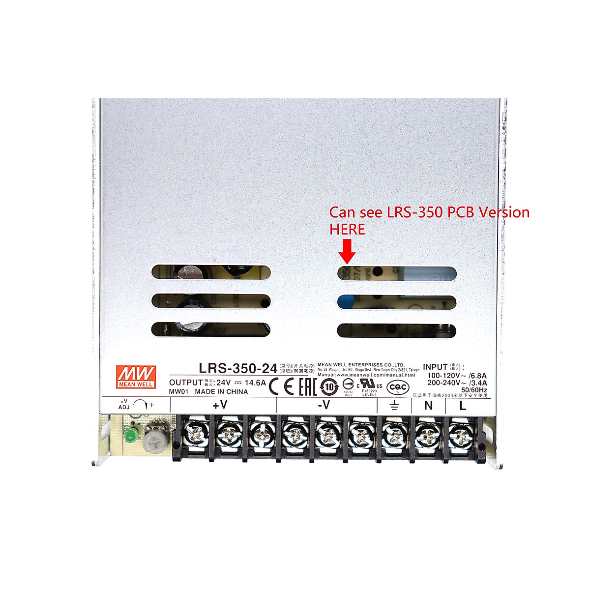 Mean Well LRS-350-24 AC/DC Switching Power Supply 350.4W 24V 14.6 Amp Single Output (LRS Series 350W 24V SMPS)