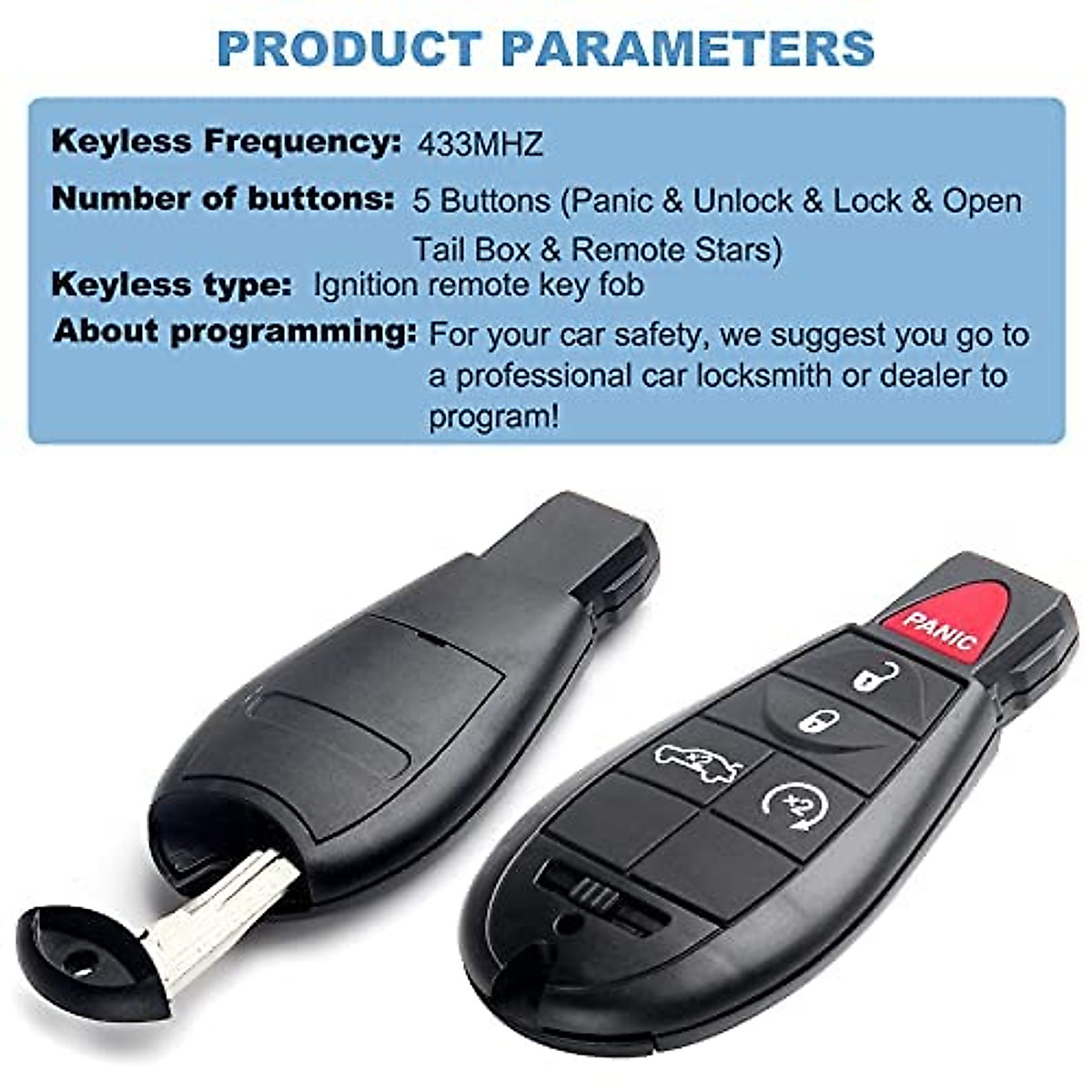 ECCPP Keyless Entry Remote Key Fob Replacement for Chrysler for 300 for Dodge for Jeep key fob