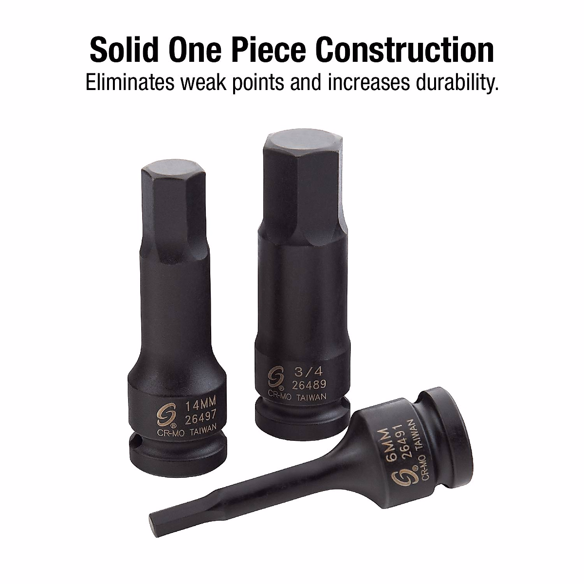 SUNEX TOOLS 2637, 1/2" Drive Master Impact Hex Driver Set, 20Piece, SAE/Metric, 1/4" - 3/4", 6mm - 19mm, Cr-Mo Steel, Dual Size Markings, Heavy Duty Storage Case, Meets ANSI Standards