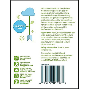 Babyganics Flushable Baby Wipes, Fragrance Free, 60 Count (Pack of 3, 180 Total Wipes)