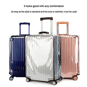MosaiRudo Clear PVC Luggage Cover Protectors Transparent Travel Luggage Protector for Wheeled Suitcase (Thickness 0.2mm, 20inch)