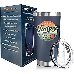 NewEleven 40th Birthday Gifts For Men Women - 1984 40th Birthday Decorations For Men Women - Gifts For Men Women Turning 40-40 Year Old Gifts For Men, Women, Mom, Dad, Wife, Husband - 20 Oz Tumbler