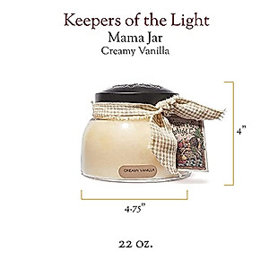 A Cheerful Giver - Creamy Vanilla Mama Scented Glass Jar Candle (22oz) with Lid & True to Life Fragrance Made in USA