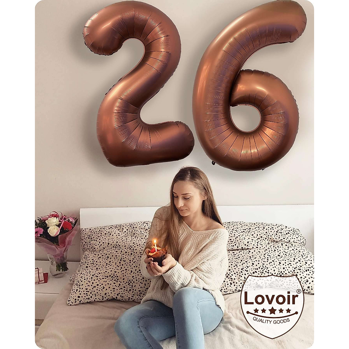 40 Inch Coffee Brown Number 1 Balloon Large Size Jumbo Digit Mylar Foil Retro Brown Helium Balloons for Birthday Party Celebration Decorations Graduation Anniversary Baby Shower Photo Shoot