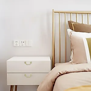 Geesatis 2 Pcs Modern Gold Handles Cabinet Pull Furniture Decorative Handles Double Hole Handles Hardware, with Mounting Screws, Hole Distance 63mm / 2.5 inch