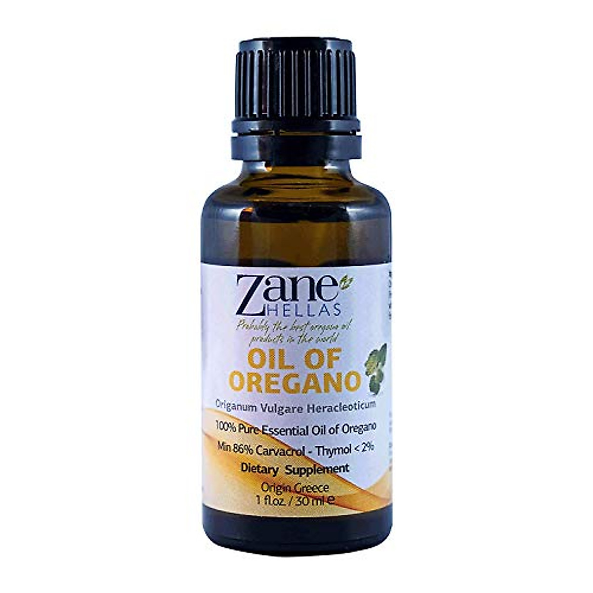 ZANE HELLAS Natural Essential Oil of Origanum heracleoticum,129 mg Carvacrol Per Serving,1 fl.oz. 30 ml.Super 100