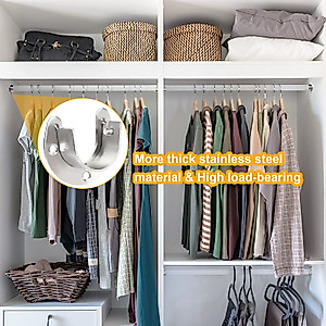 DAOST 16 Pack Closet Rod Bracket 1 1/4 Inch Closet Rod Holder Stainless Steel Closet Pole Socket Heavy Duty Closet Rod Support Closet End Support for Closet Shower Rod with Screws (U Shaped, 32mm)