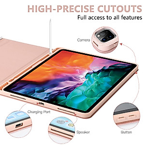 Keyboard Case for iPad Pro 12.9 2022 6th Generation / 2021 5th Gen / 2020 4th Gen / 2018 3rd Gen, 12.9-inch iPad Pro Case with Magnetically Detachable Wireless Keyboard and Pencil Holder, Champagne