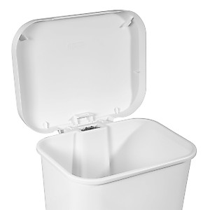 BCWYO 11.9 Gal. StepOn Wastebasket Plastic, White