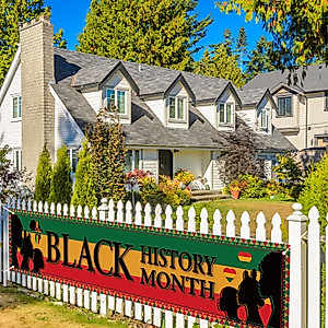 Happy Black History Month Banner for Fence African American Decoration Yard Garage Black Red Yellow Party Decorations Black Girl Holiday Deocr and Supplies