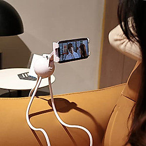 Flexible Cell Phone Holder/Stand for Bed - Hands Free iPhone and Android Phone Stand Holder - Bendable Tripod with Rotating Tablet/Mobile Phone Holder for Filming, Reading or Watching Videos