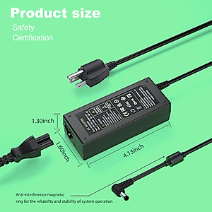 for LG Monitor Power Supply,19V Adapter Charger for LG Electronics 19" 20" 22" 23" 24" 27" 32" LED LCD TV Monitor Widescreen HDTV 24M47H-P 24MP55HQ, Samsung UN32J400 UN32J4000AF Power Supply