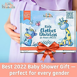 28 Pcs Baby Closet Dividers & Baby Clothes Organizer – Baby Clothes Dividers for Closet – Neutral Hanger Dividers for Baby Closet Organizer Baby Clothes Dividers – Nursery Closet Organizer