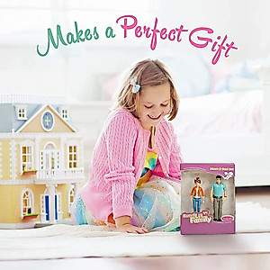 Beverly Hills Doll Collection TM Sweet Li'l Family Dollhouse People Set of 2 Action Figures Set Mom and Dad, Doll House Accessories for Toddlers