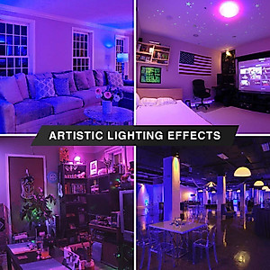 Bluex Bulbs 2 Pack LED Black Light Bulb, 9W A19 E26 Blacklight Bulb Level 385-400nm, Body Paint, Glow in The Dark LED Light Bulb Neon Glow Fluorescent Poster Black Bulb (2 Pack)