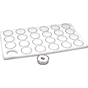 FindingKing 24 Gem Jars Gemstone Tray White Showcase Travel Display
