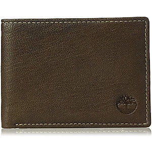 Timberland Men's Leather Passcase Security RFID Wallet, Dark Brown, One Size