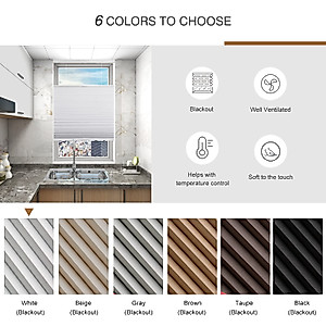 Changshade Custom Top Down Bottom Up Cellular Shades Cordless Blackout, Honeycomb Blinds Room Darkening Window Shades, 1.5" Cell Pleated for Office,Bedroom, Child, Bathroom, Easy to Install,White