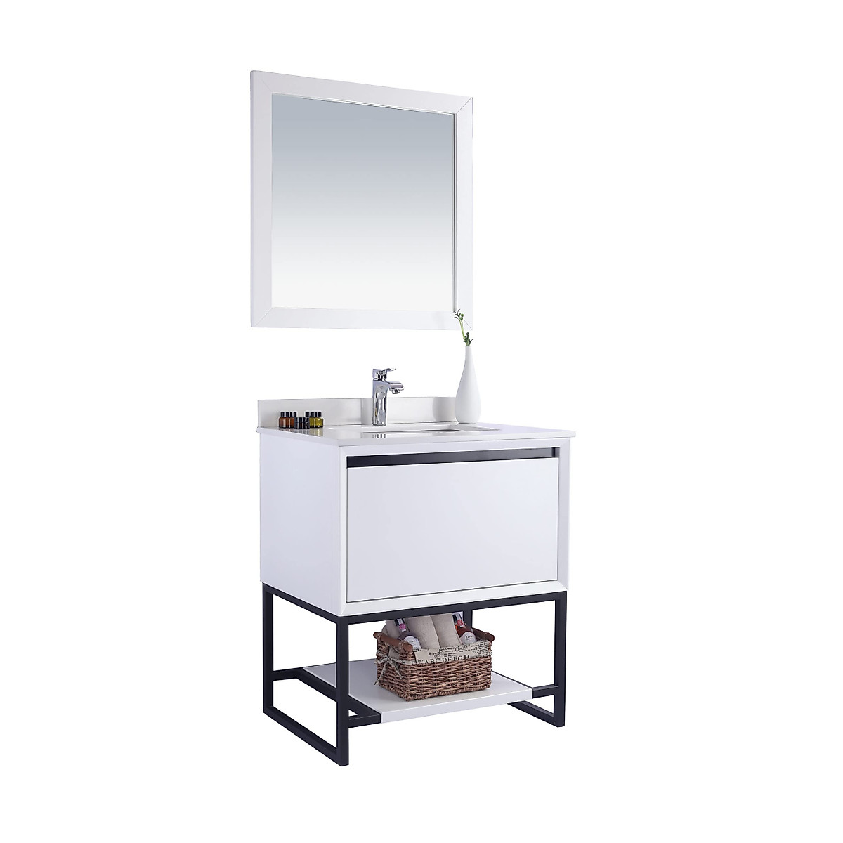 Laviva Alto 30 - White Cabinet White Quartz Countertop