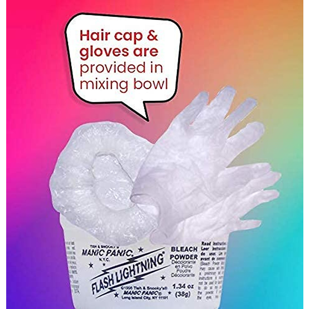 MANIC PANIC Blue Lightning Hair Bleach Kit 30 Volume Developer Bundle with Prepare to Dye Clarifying Shampoo